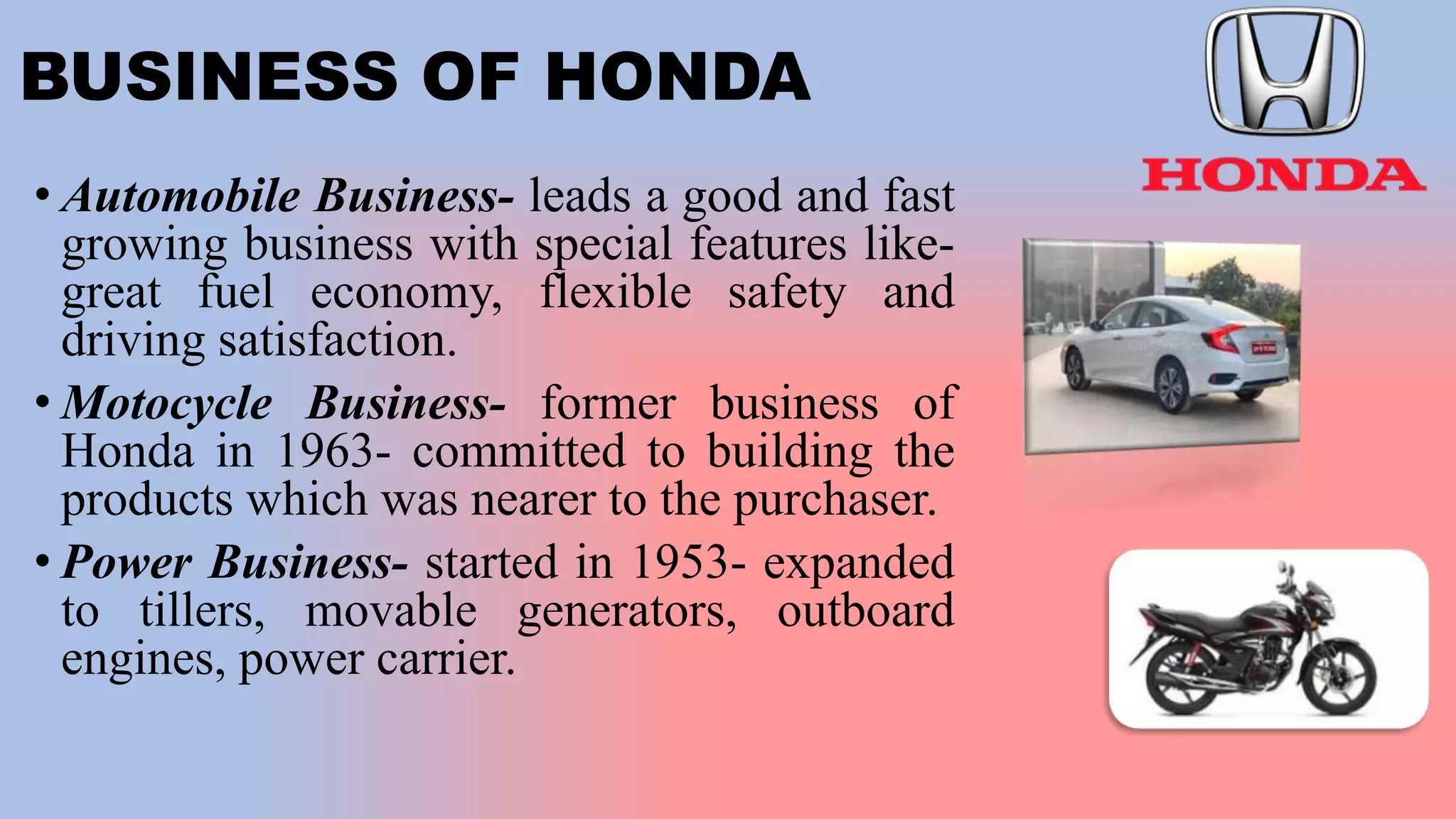 Honda's strategic management | PPTX