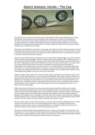 Honda – the cog v1 | DOCX