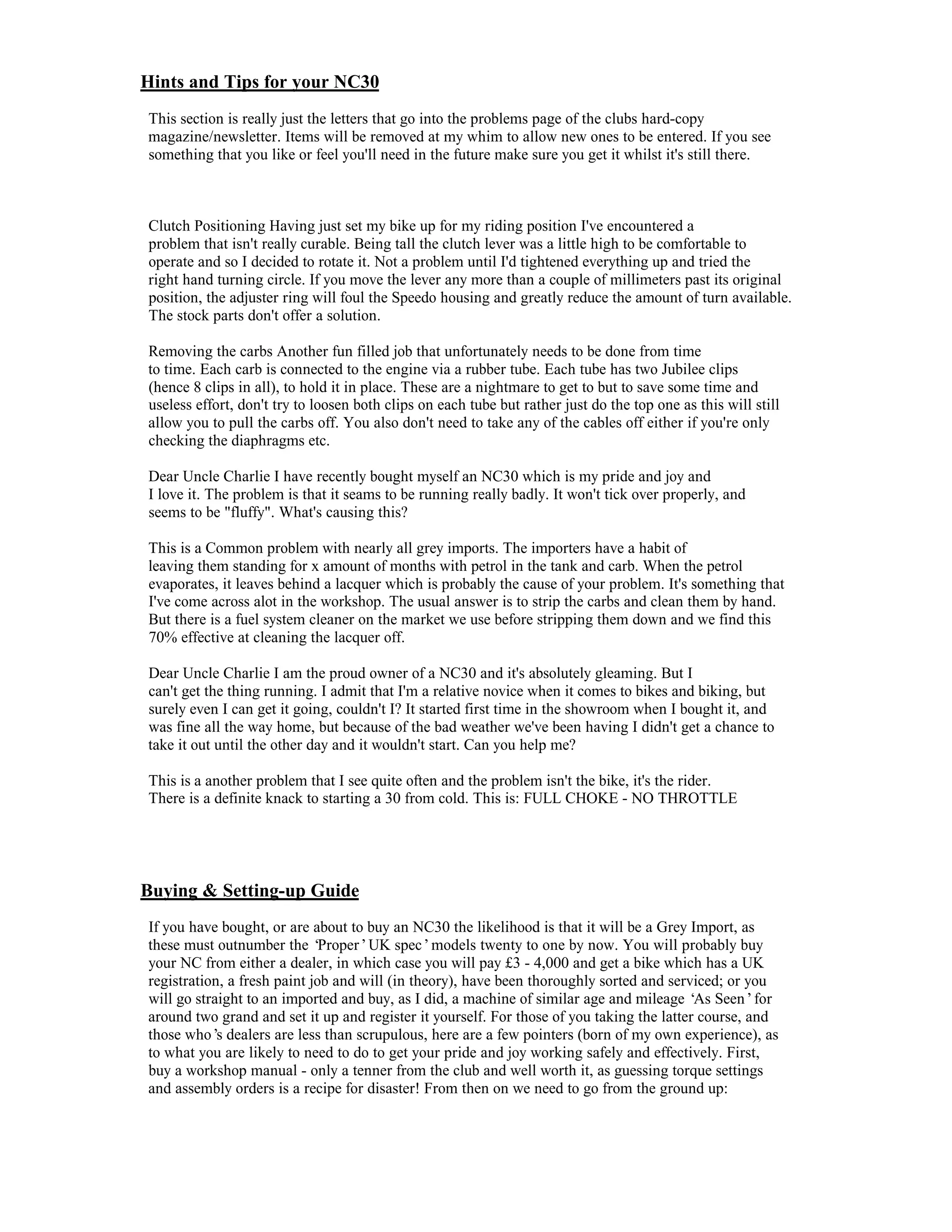 Honda vfr 400 nc30 checklist buyer guide | PDF