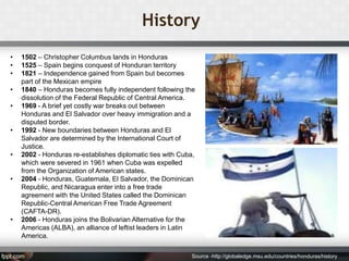 Historical & Economic Analysis of Honduras | PPTX | South America ...
