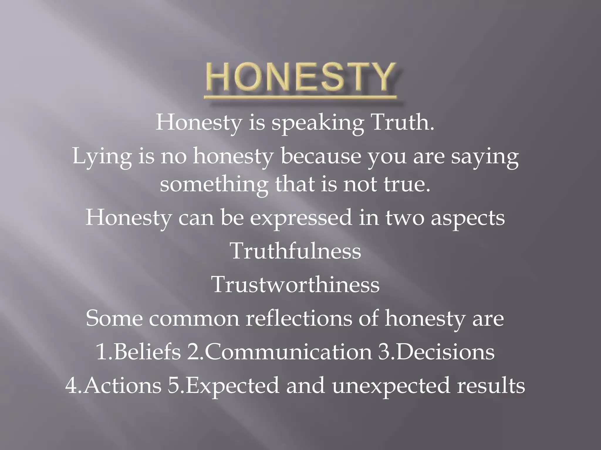 Honesty | PPTX
