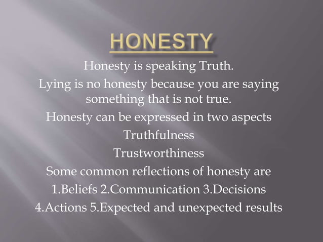 Honesty | PPT