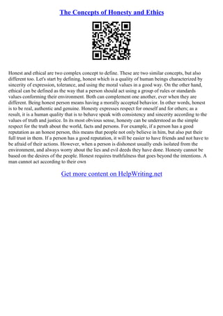 Honesty Essay Examples | PDF