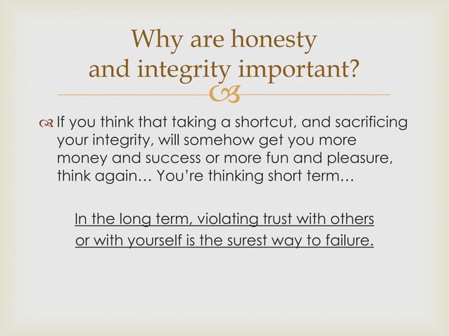 Honesty and integrity | PDF | Family and Relationships