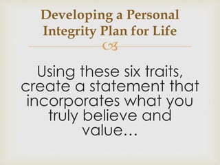 Honesty and integrity | PDF
