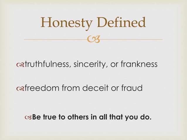 Honesty integrity revised | PPTX