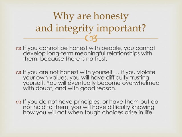 Honesty integrity revised | PPTX