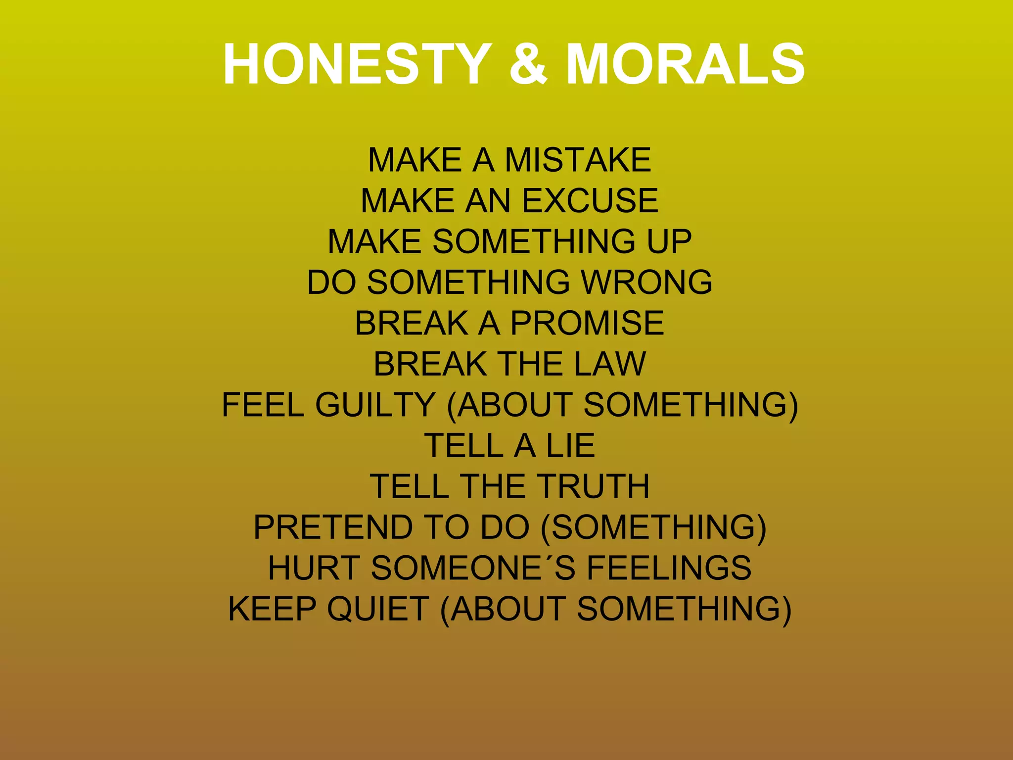 Honesty & morals | PPT
