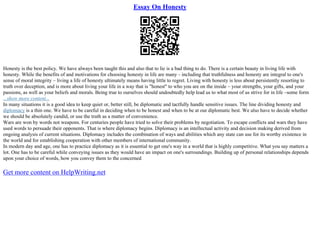 Honesty Of Honesty | PPT