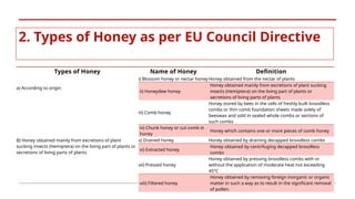 Honey quality requirement as per EU and fssai | PPTX