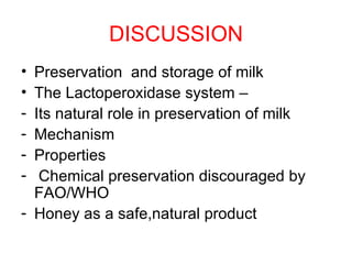 Honey as a Natural Preservative in Milk | PPT