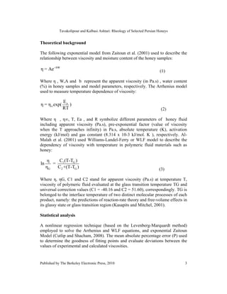 Honey rheology | PDF