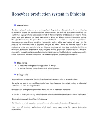 Honeybee production system in Ethiopia BY Dr.Megersa Akasa docx | DOCX