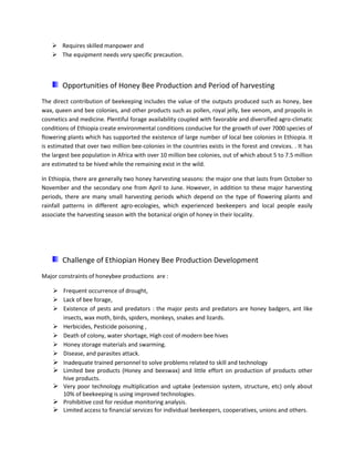 Honeybee production system in Ethiopia BY Dr.Megersa Akasa docx | DOCX