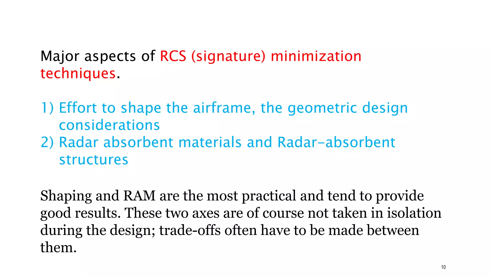 STEALTH TECHNOLOGY FOR AIRCRAFTS BASED ON MICROWAVE ABSORBER USING ...