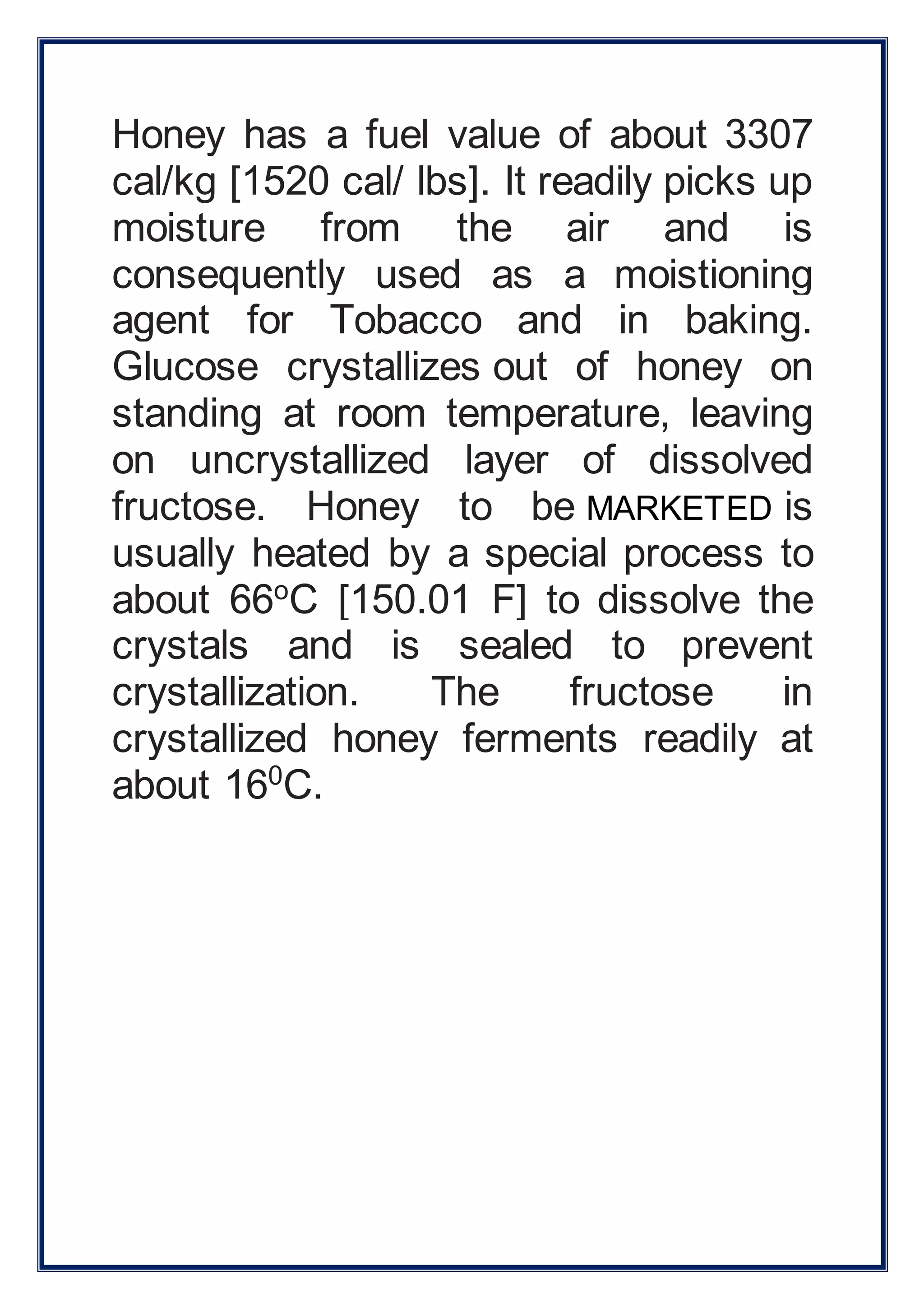 chemistry project for class 12 on analysis of honey | DOCX