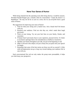 Hone your sense of humor | DOC | First Aid | Injuries