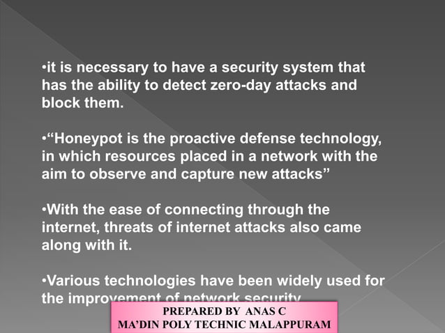 Honeypot Based Intrusion Detection System Ppt Pptx