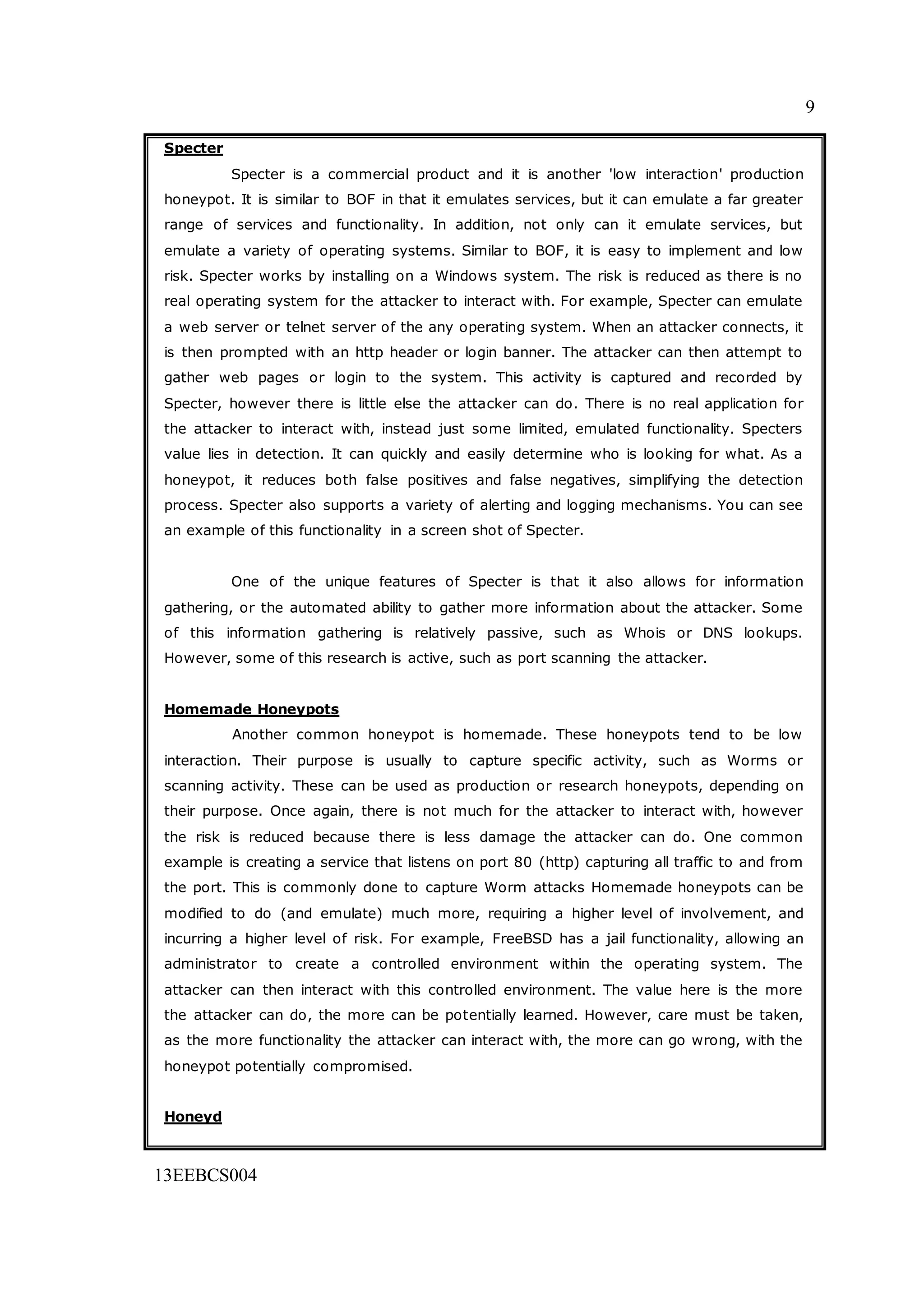 Seminar Report on Honeypot | PDF