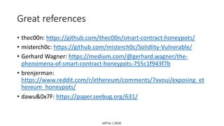 Smart Contract Honeypots on Blockchain | PPT