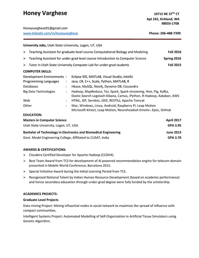 Honey resume a02195525 | PDF