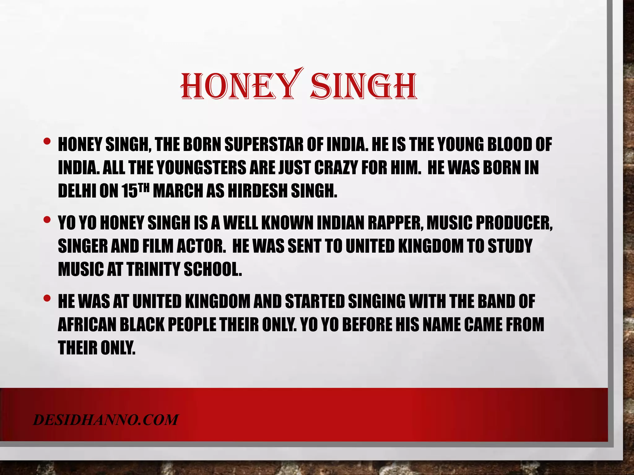 Honey singh | PPTX