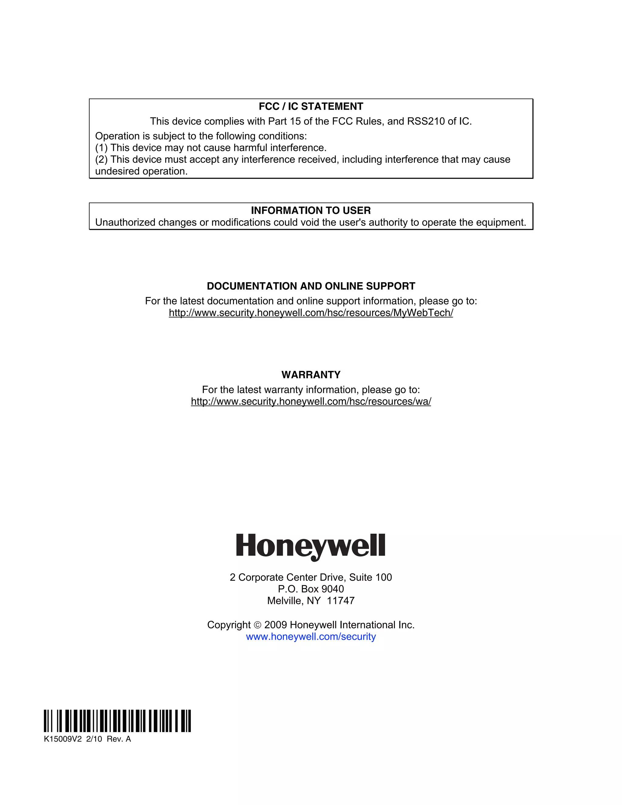 Honeywell 5800pir-od-install-guide | PDF