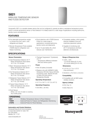 Honeywell 5821-data-sheet | PDF