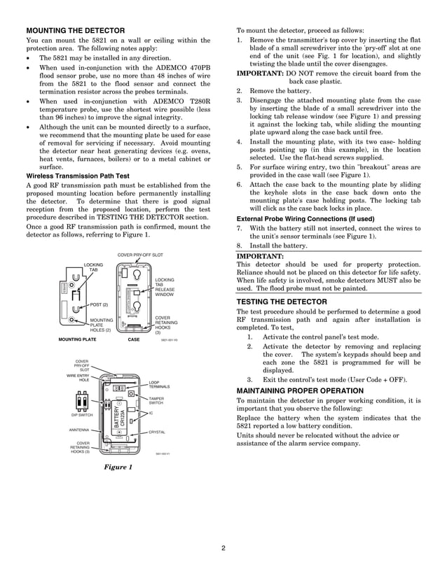 Honeywell 5821-install-guide | PDF