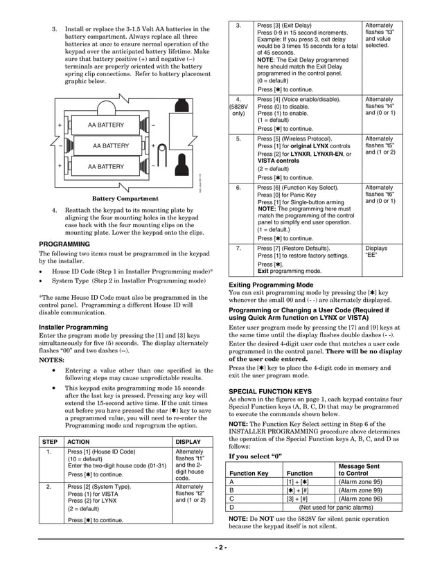 Honeywell 5828-and-honeywell-5828v-install-guide | PDF