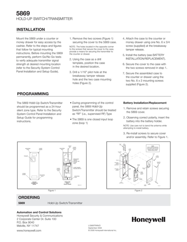 Honeywell 5869-data-sheet | PDF