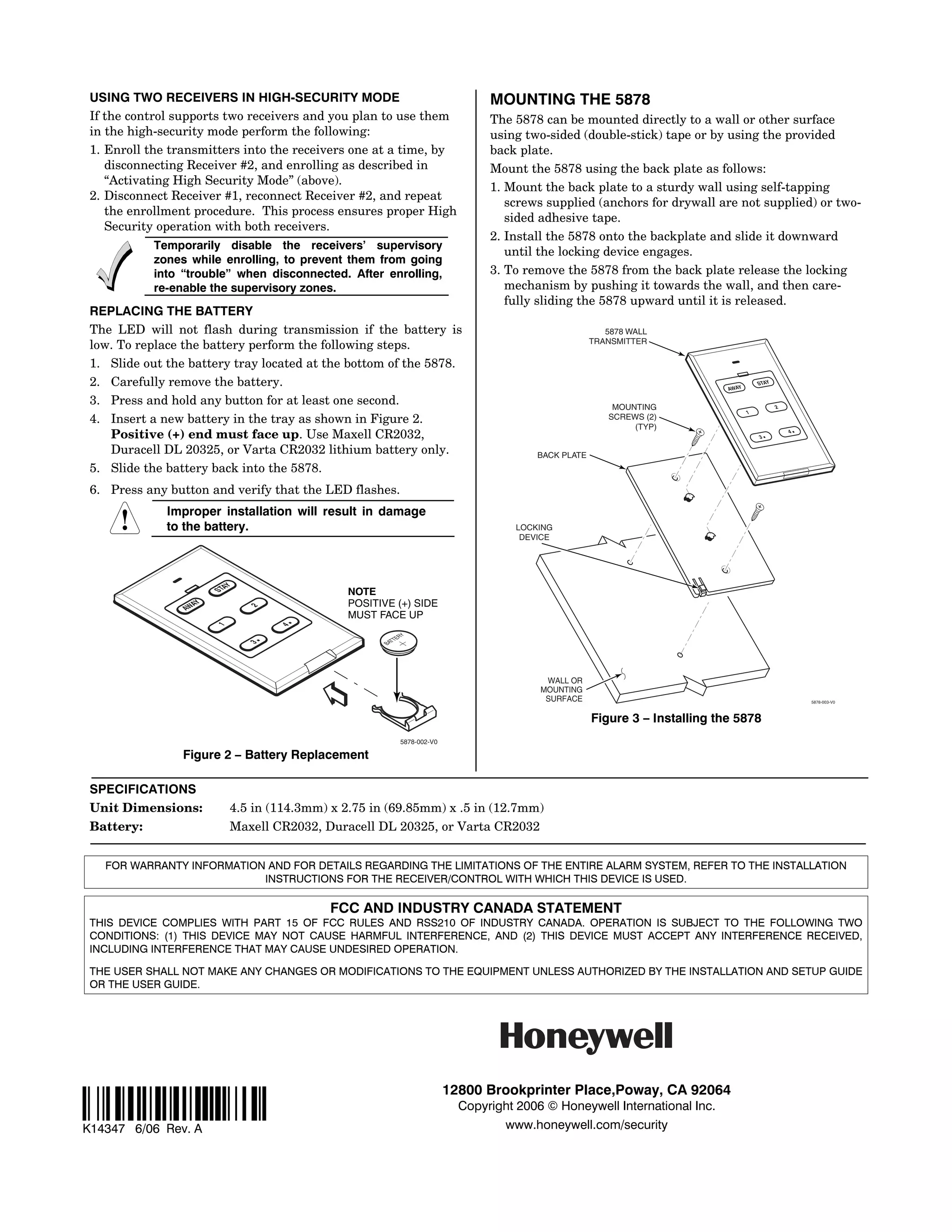 Honeywell 5878-install-guide | PDF