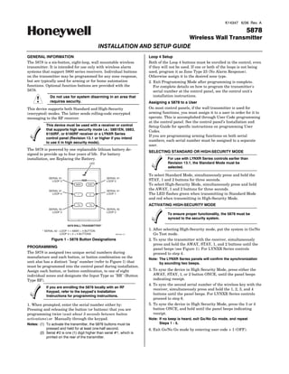 Honeywell 5878-install-guide | PDF