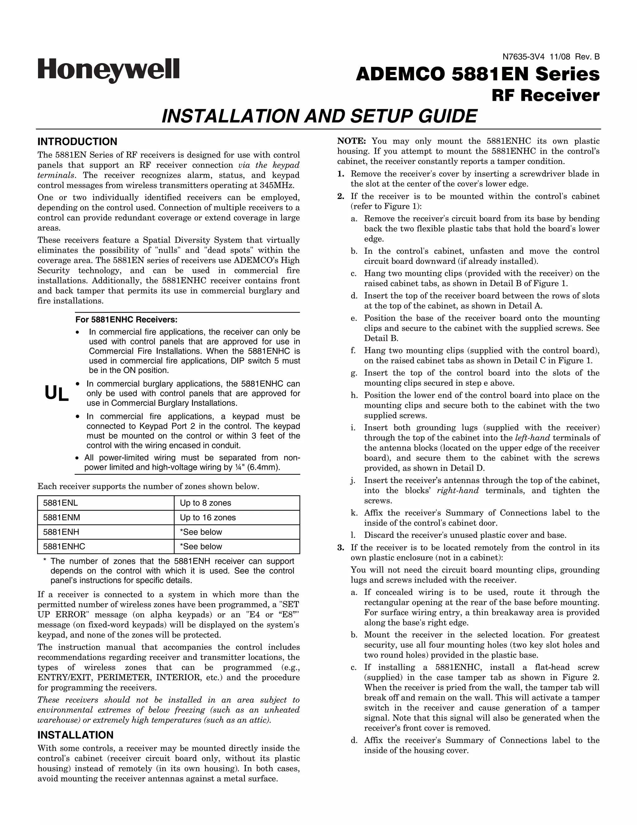 Honeywell 5881enl-honeywell-5881enm-honeywell-5881enh-honeywell ...
