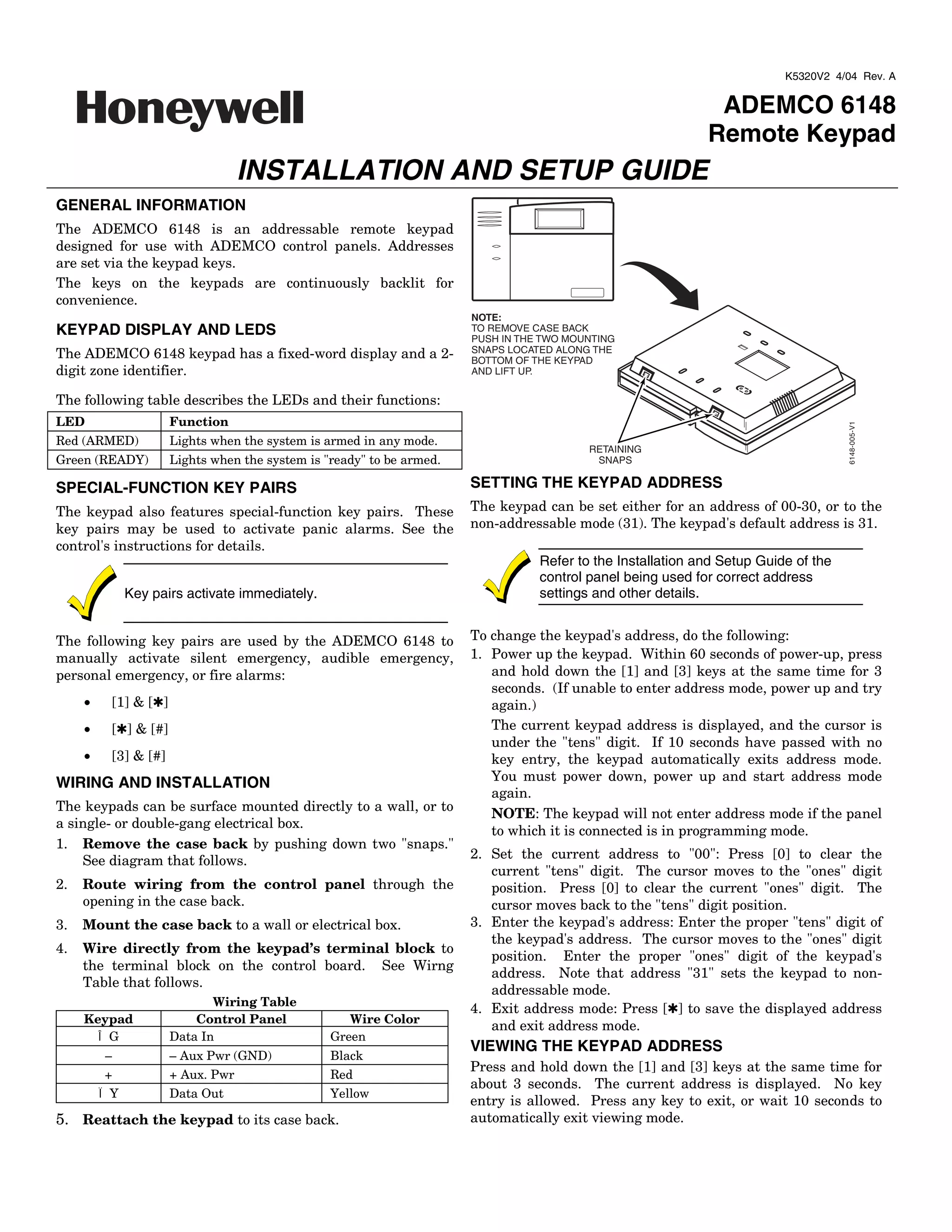 Honeywell 6148-install-guide | PDF