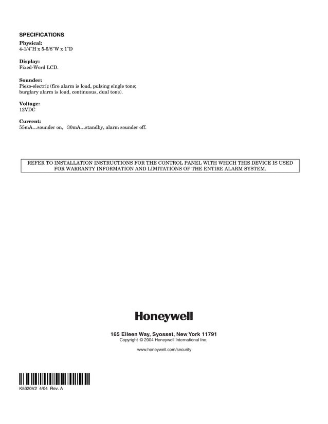 Honeywell 6148-install-guide | PDF