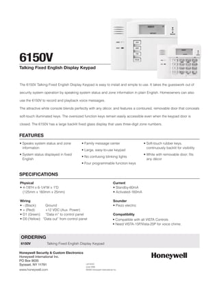 Honeywell 6150 v-data-sheet | PDF
