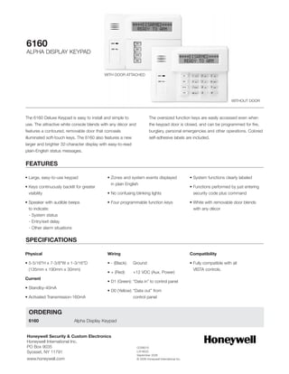 Honeywell 6160-data-sheet | PDF