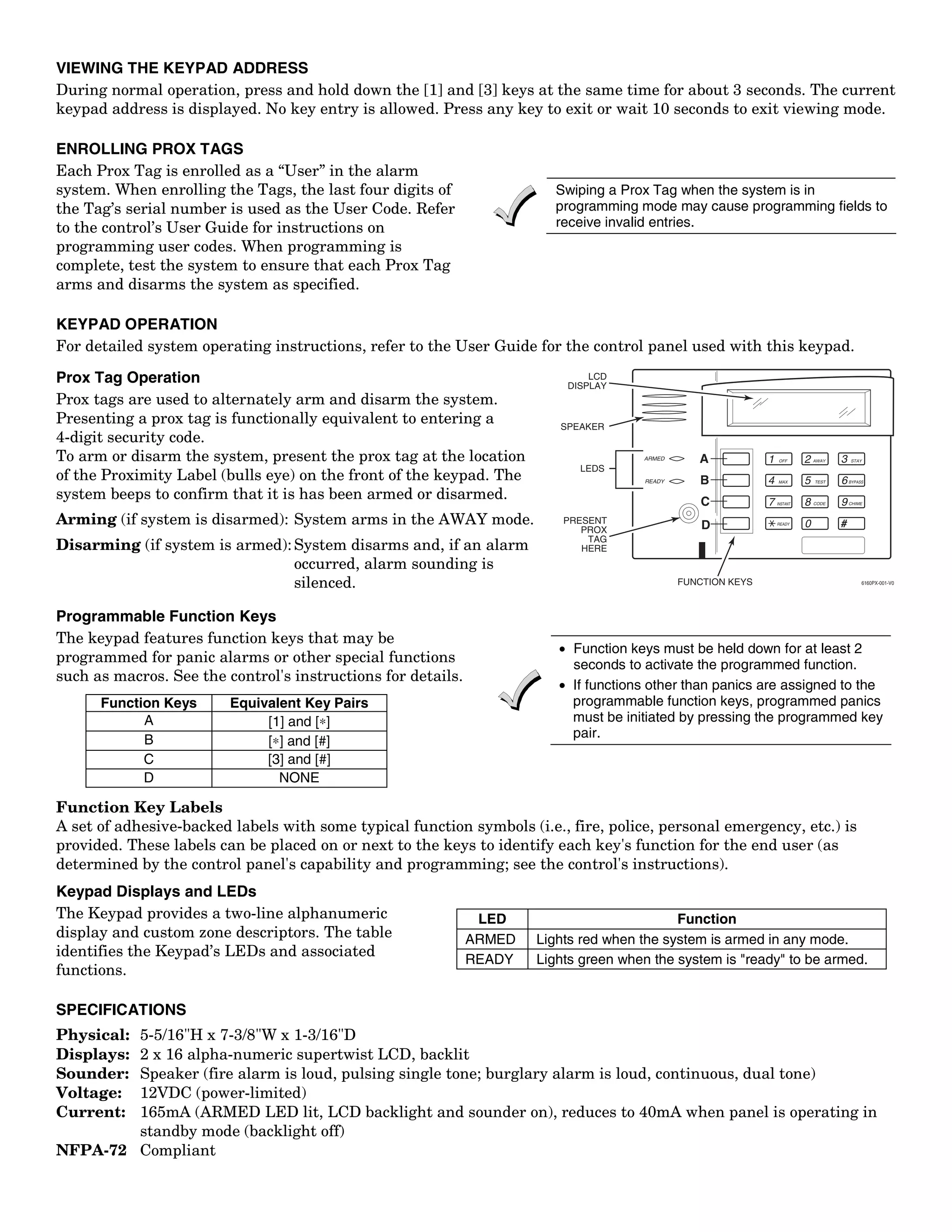 Honeywell 6160 px-install-guide | PDF