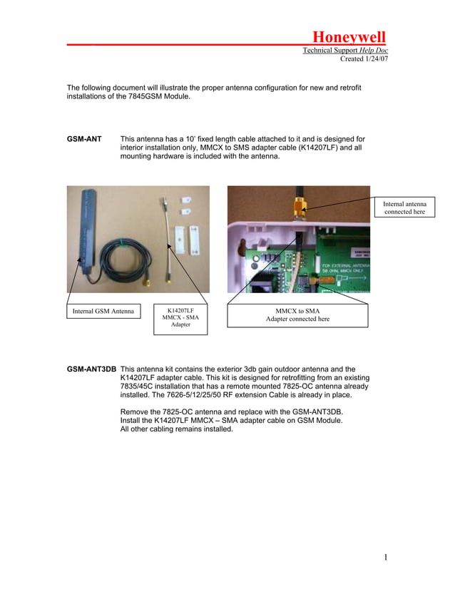 Honeywell alarmnet-gsm-antennas-help-doc