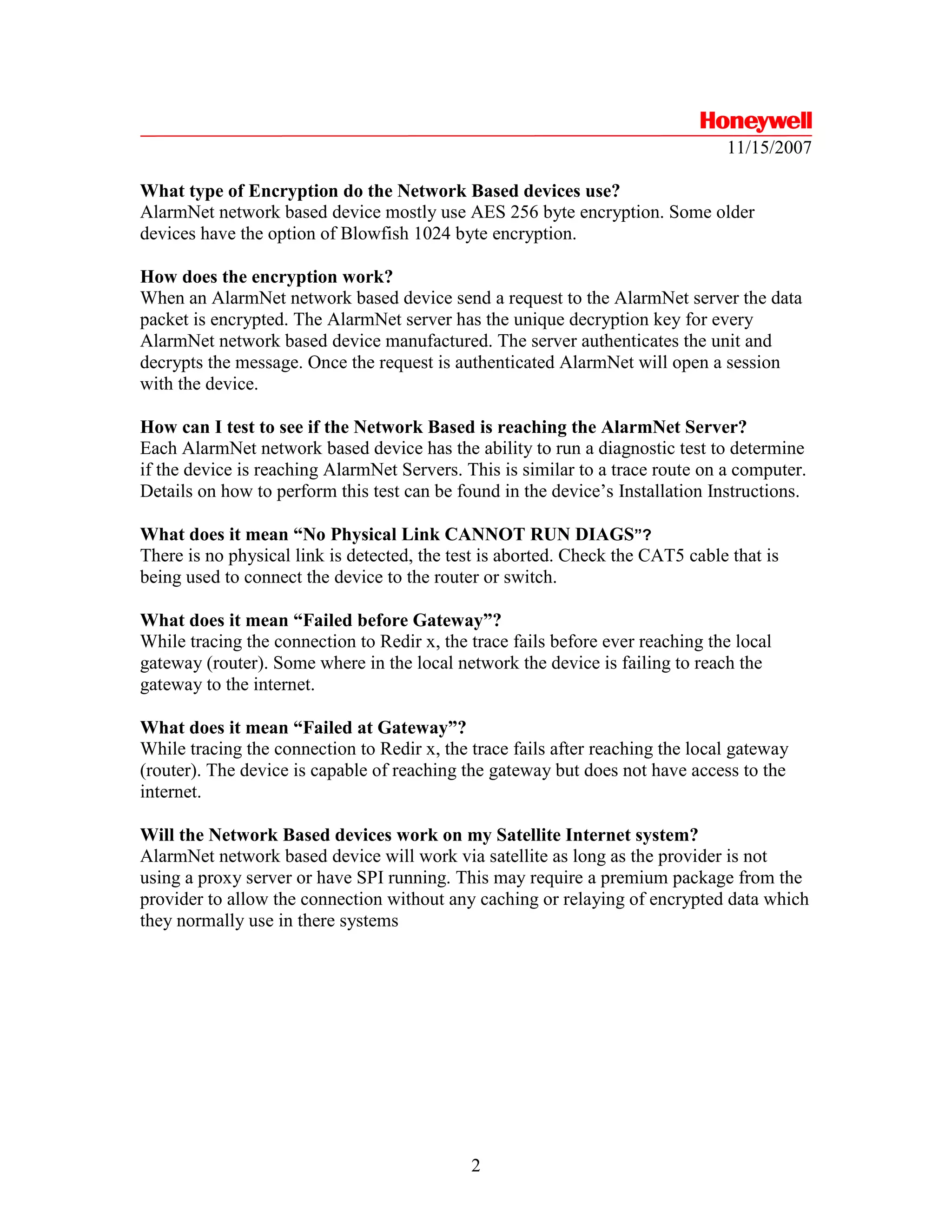 Honeywell alarmnet-internet-faqs | PDF