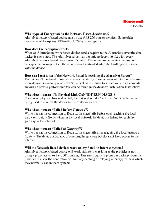 Honeywell alarmnet-internet-faqs | PDF | Computer Networking | Computing