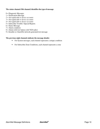 Honeywell alarmnet-message-definitions | PDF