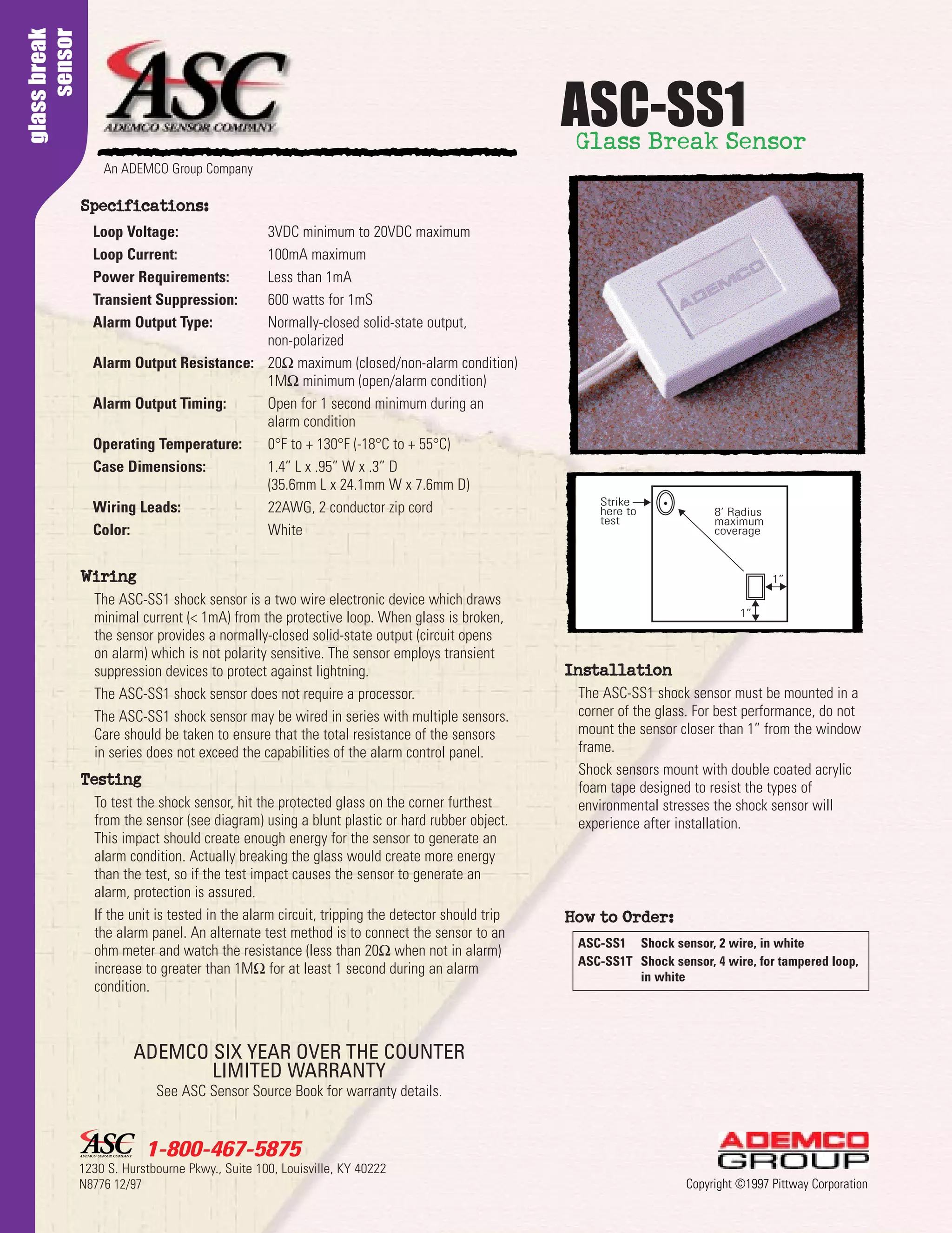 Honeywell asc-ss1 | PDF