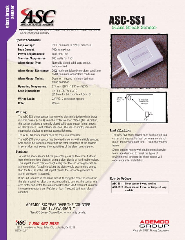 Honeywell asc-ss1 | PDF