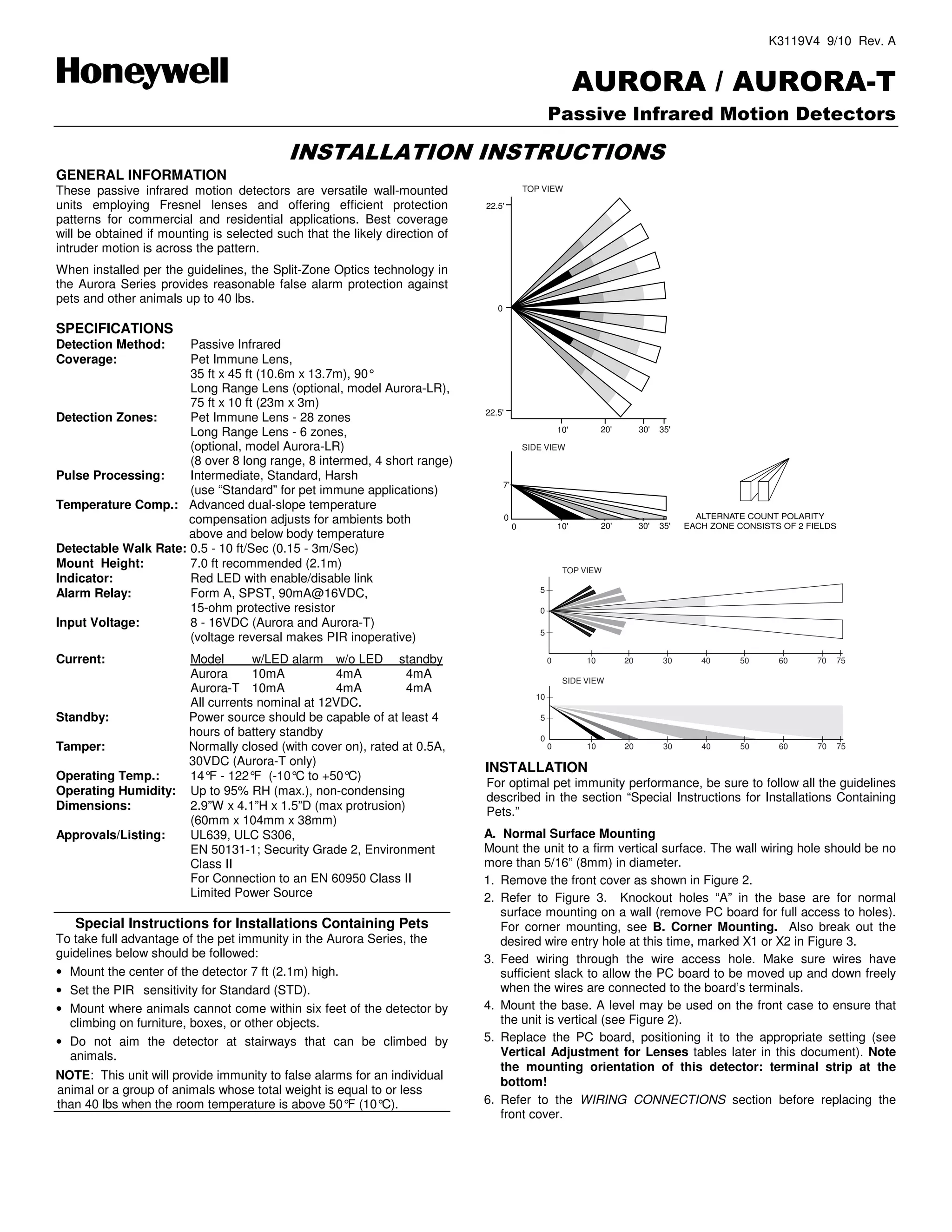 Honeywell aurora-install-guide | PDF