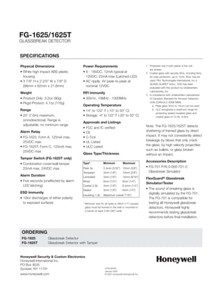 Honeywell fg-1625-data-sheet | PDF