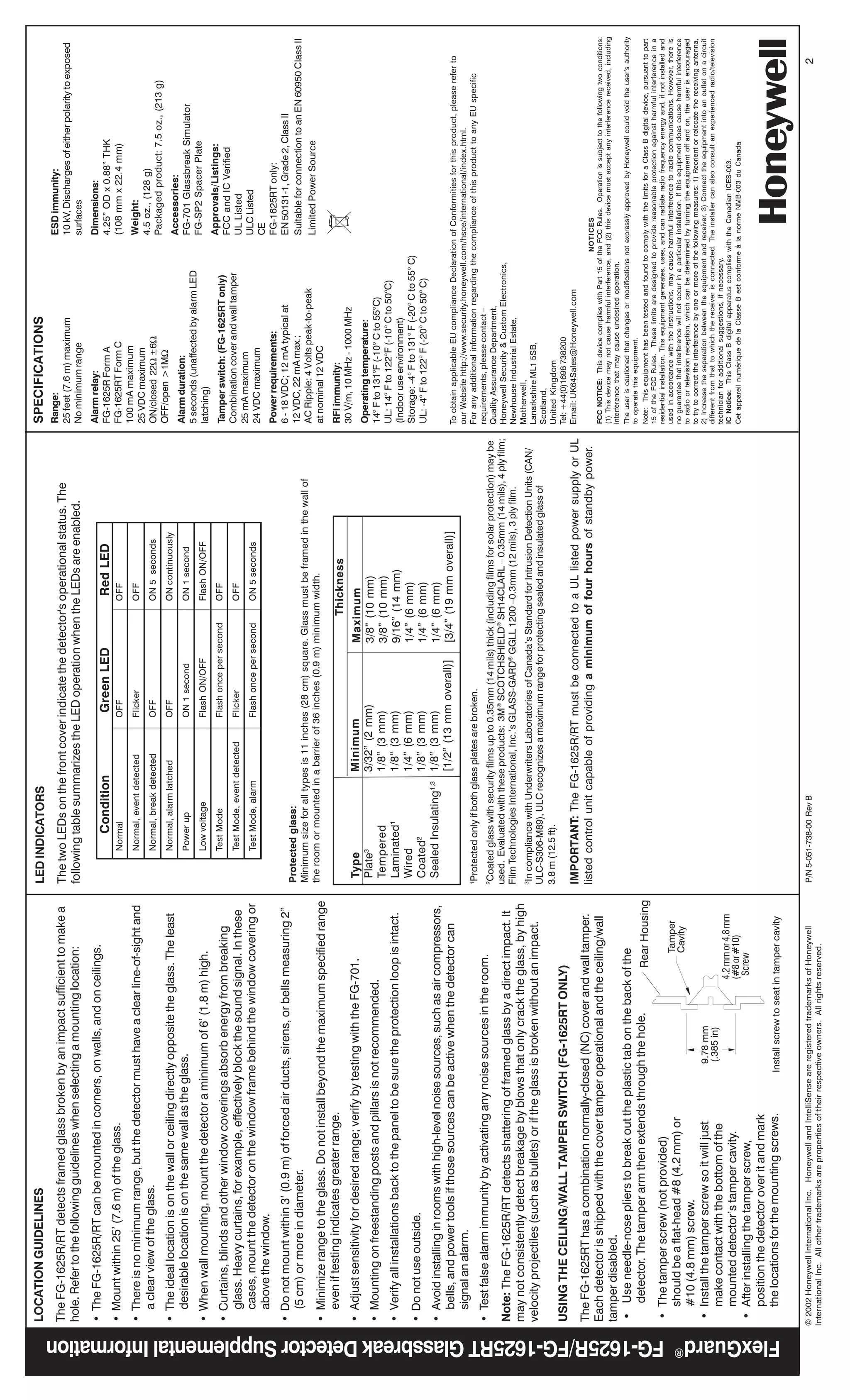 Honeywell fg1625r-install-guide | PDF