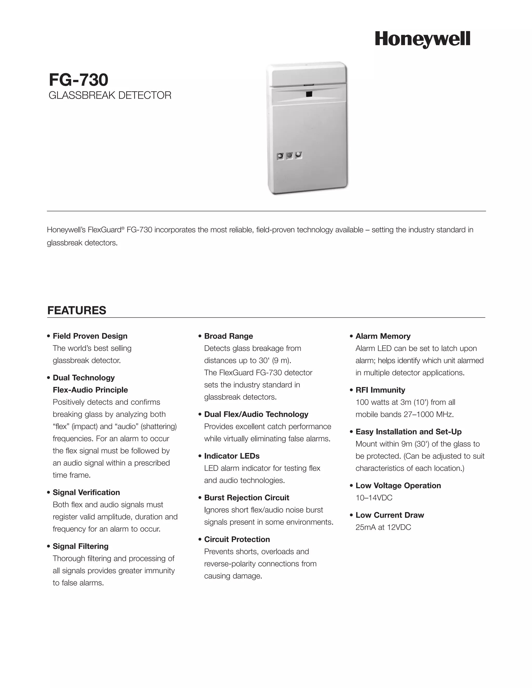 Honeywell fg730-data-sheet | PDF