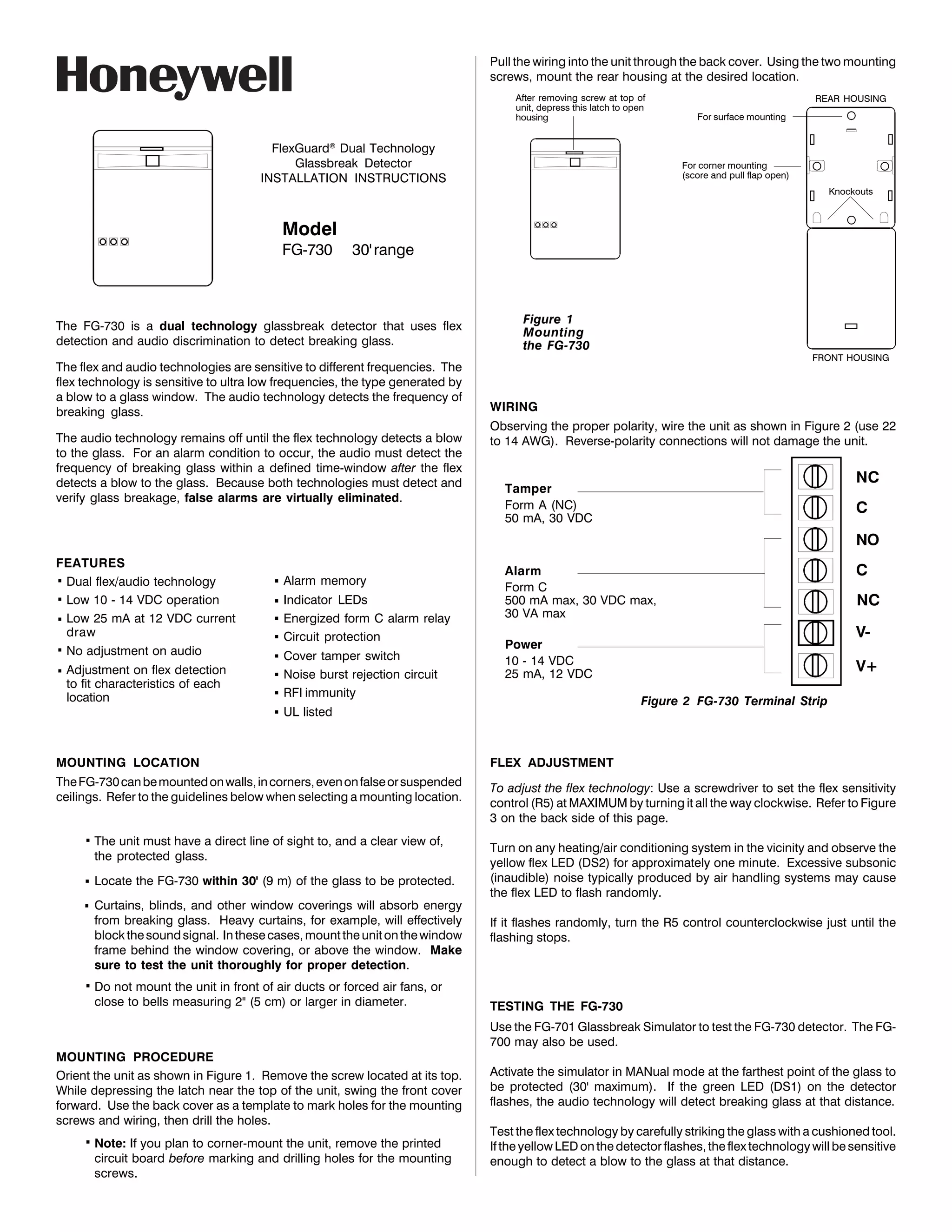 Honeywell fg730-install-guide | PDF